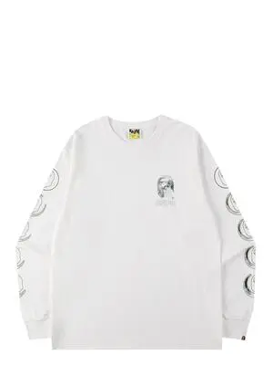 A BATHING APE Ape Head Moon Long-sleeve Tee - White