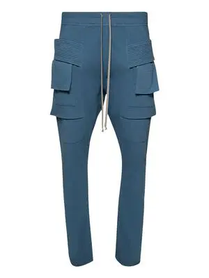 Rick Owens Cretch Drawstring Cargo Pants - Blue