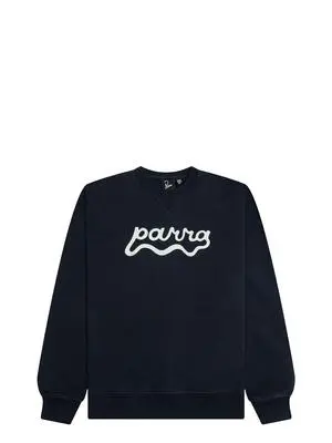 PARRA Water Wave Logo Crewneck Sweatshirt - Blue