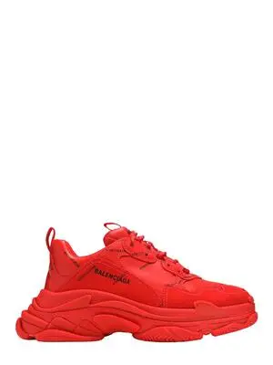 Balenciaga Triple S Allover Logo Sneakers - Red
