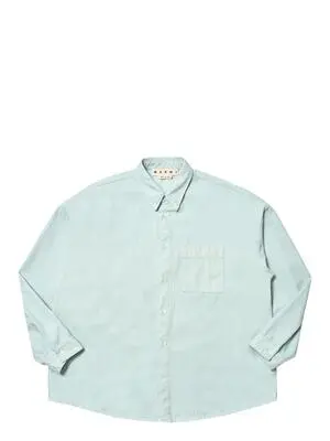Marni Flocked Denim Overshirt - Blue