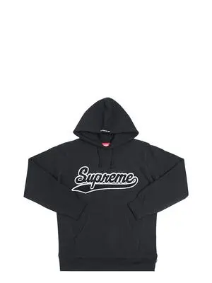 Supreme Chenille Script Hooded Sweatshirt - Black