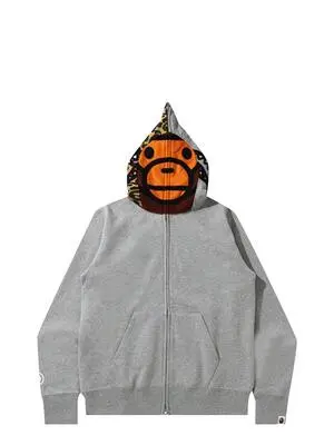 A BATHING APE Milo Shark Zip Up Hoodie - Grey