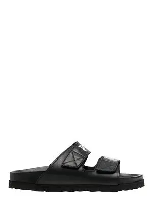 Palm Angels Logo Print Sandals - Black