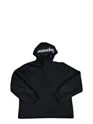 Supreme Hooded Half Zip Pullover - Black