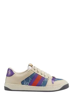Gucci Screener Gg Lamé Sneakers - Blue