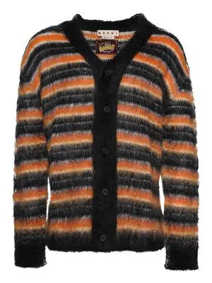 Marni Striped Mohair Cardigan - Black
