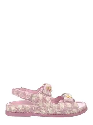 CHANEL Ecru Tweed Sandals