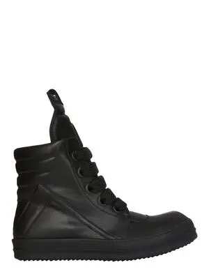 Rick Owens Lido Jumbo Laced Geobasket High Sneakers - Black
