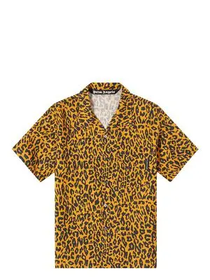 Palm Angels Cheetah Print Bowling Shirt - Orange