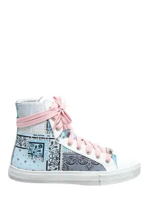 Amiri Sunset Bandana High Patchwork Sneakers - Blue