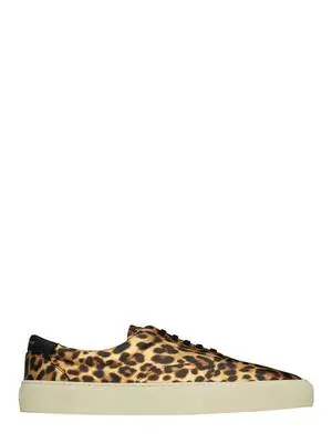 Saint Laurent Venice Low Leopard Sneakers - Brown