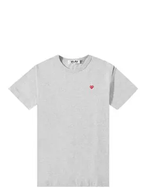 Play Comme Des Garcon Short-sleeve T-shirt With Red Heart - Grey