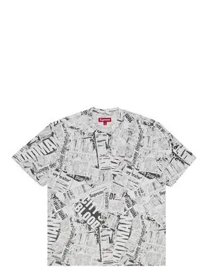 Supreme Newspaper Print Short-sleeve Top - White
