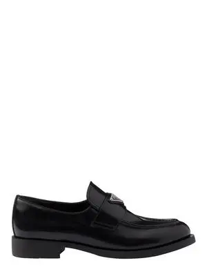 Prada Brushed Leather Loafer - Black