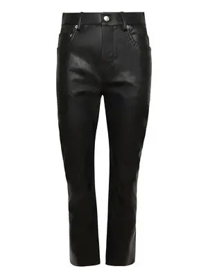 Rick Owens Detroit Cut Leather Pants - Black