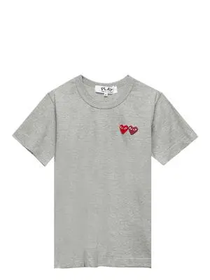 Play Comme Des Garcon Double Heart Tee - Grey