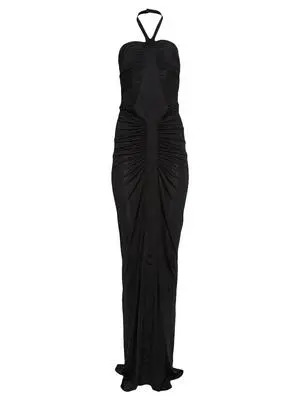 Saint Laurent Halter Neck Maxi Dress - Black