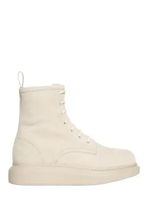 Alexander McQueen Hybrid Lace-up Boots - Cream