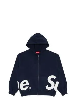 Supreme Big Logo Zip Up Hooded Sweatshirt - Blue