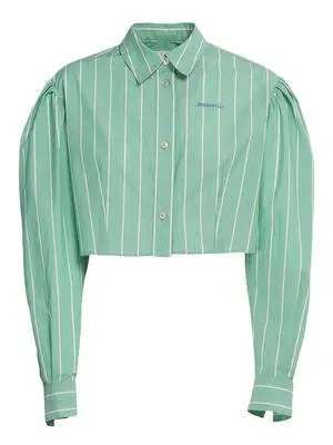 Marni Cropped Box Long-sleeve Button Down - Green