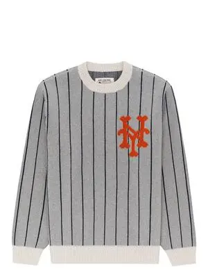 Aimé Leon Dore X New York Mets Pinstripe Sweater - Silver