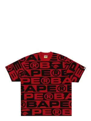 A BATHING APE Lux Sport Pattern Oversized Tee Red