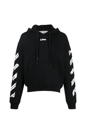 Off-White Airport Tape Slim Hoodie - Black