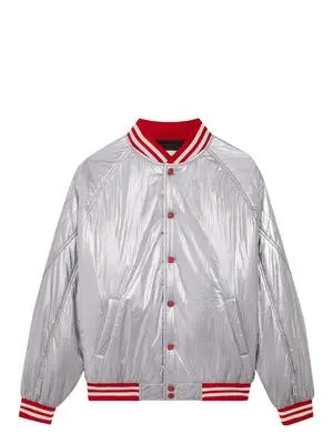 Celine Teddy Jacket With Quilted Yoke - Silver