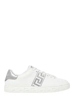 Versace Embroidered Greca Sneakers - White