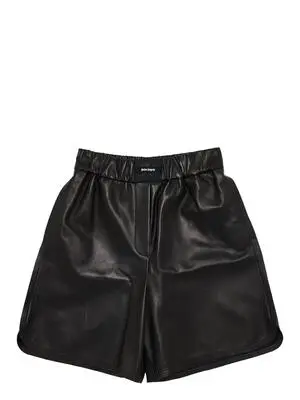 Palm Angels Monogram Leather Shorts - Black