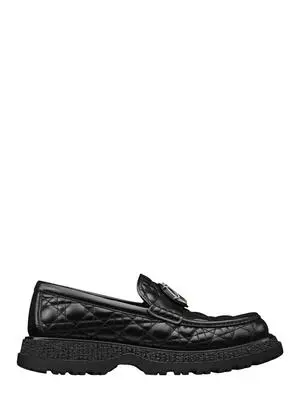 Dior Buffalo Loafer In Cannage Leather - Black