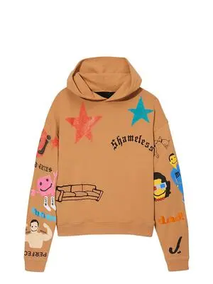 CACTUS PLANT FLEA MARKET X Marc Jacobs Tattoo Hooded Pullover Sweatshirt - Tan