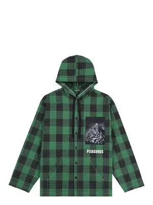 PLEASURES Virtual Hooded Shirt - Green
