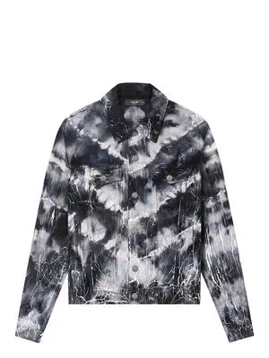 Amiri Cracked Tie Dye Trucker Jacket - Black