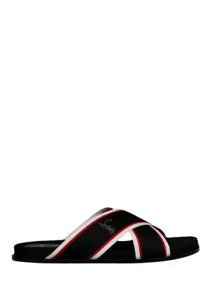 CHRISTIAN LOUBOUTIN Hot Cross Flat Sandals - Black