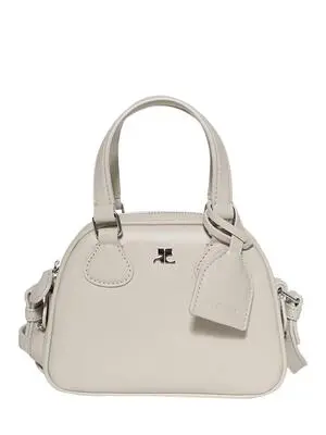 COURREGES Ac Stud Naplack Mini Bowling Bag - White