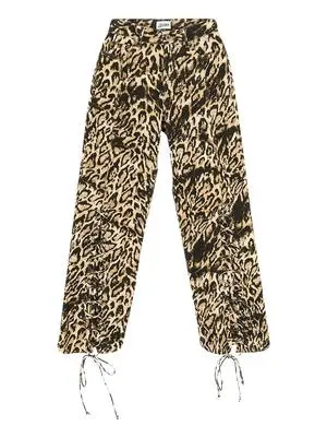 Jean Paul Gaultier Leopard Print Denim Pants - Tan