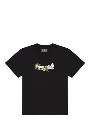 DENIM TEARS Cotton Floral Logo Tee - Black