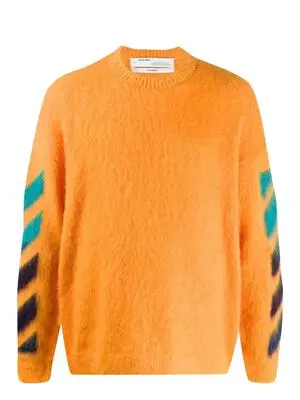 Off-White Brushed Mohair Crewneck - Orange