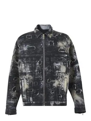 Givenchy Oversized Fit 4g Rivet Zip Denim Jacket - Black