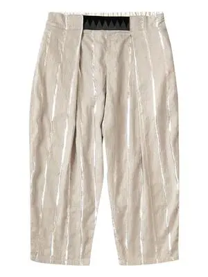 Kapital Linen Glitter Stripe Pants - White