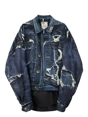 Mihara Yasuhiro Trompe L'oeil Denim Jacket - Blue