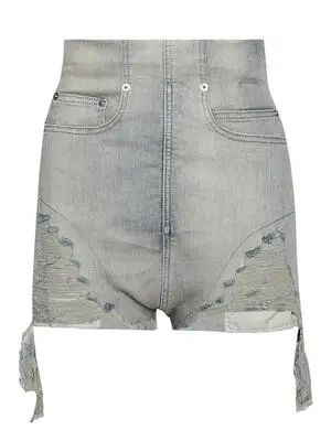 Rick Owens Denim Cutoff Shorts - Blue