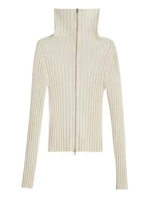 Phoebe Philo Funnel Neck Cardigan - Cream