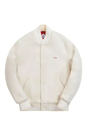 Kith X Coca-cola X Golden Bear Varsity Bomber - Cream