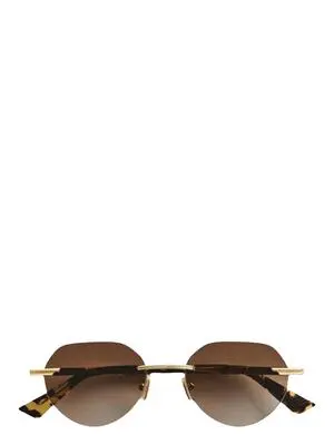 Bottega Veneta Round Sunglasses - Gold