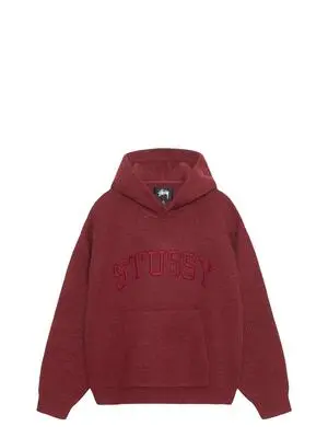 StÜssy Felt Patch Knit Hoodie - Red