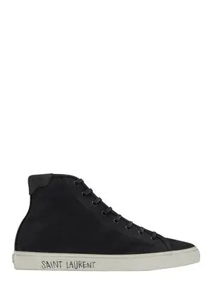 Saint Laurent Malibu Mid Top Sneakers - Black
