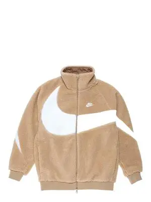 Nike Big Swoosh Reversible Boa Jacket - Tan